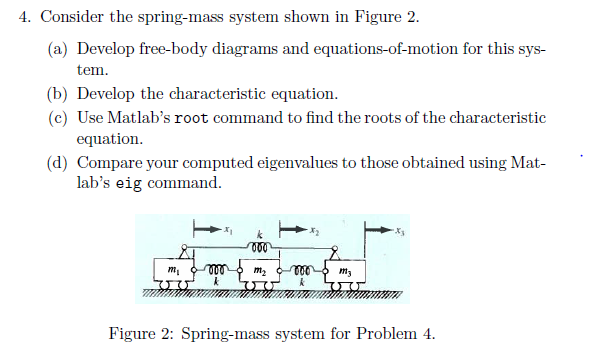 Solved Consider the spring-mass system shown in Figure 2. | Chegg.com
