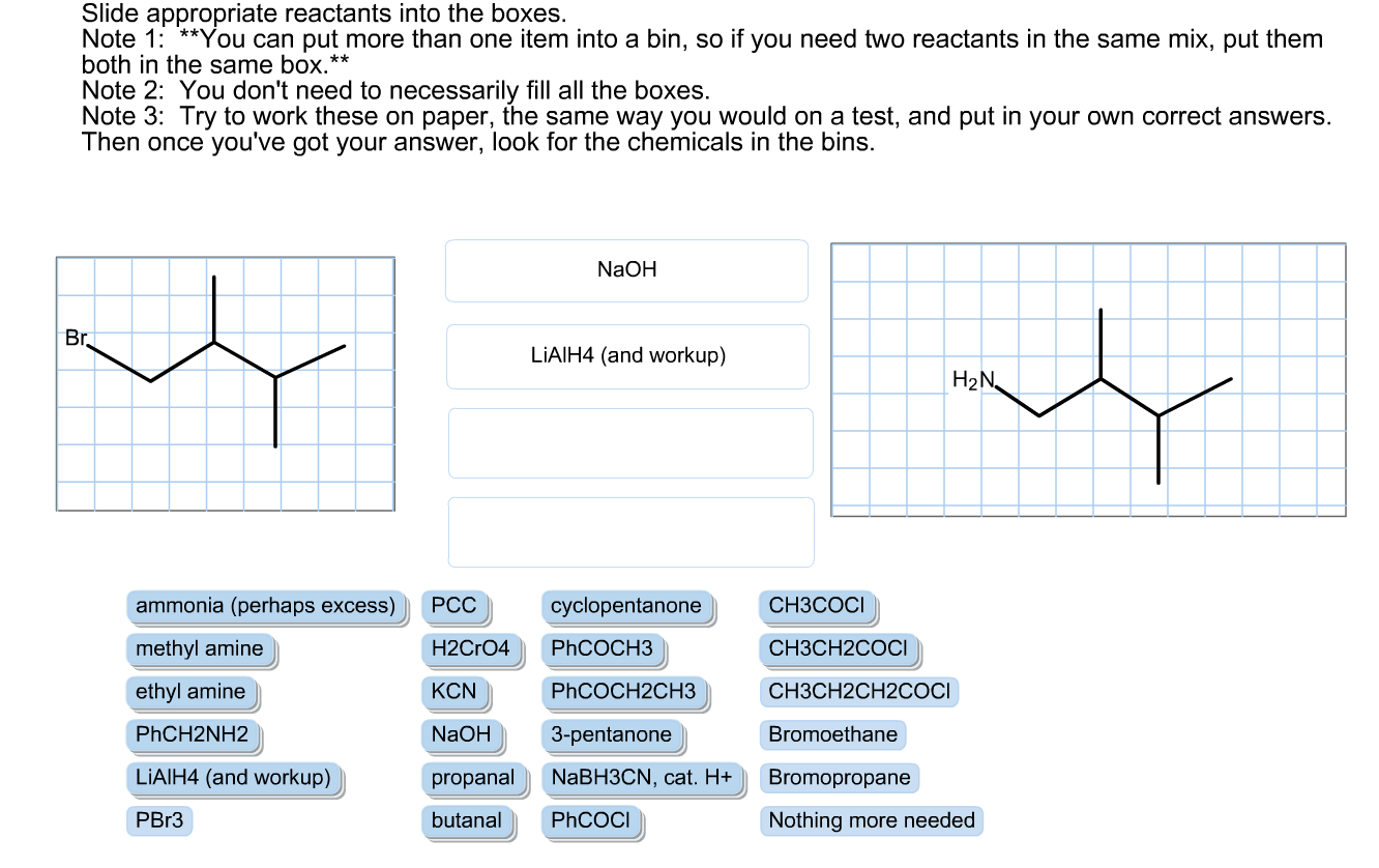 Solved Slide appropriate reactants into the boxes. Note 1: | Chegg.com