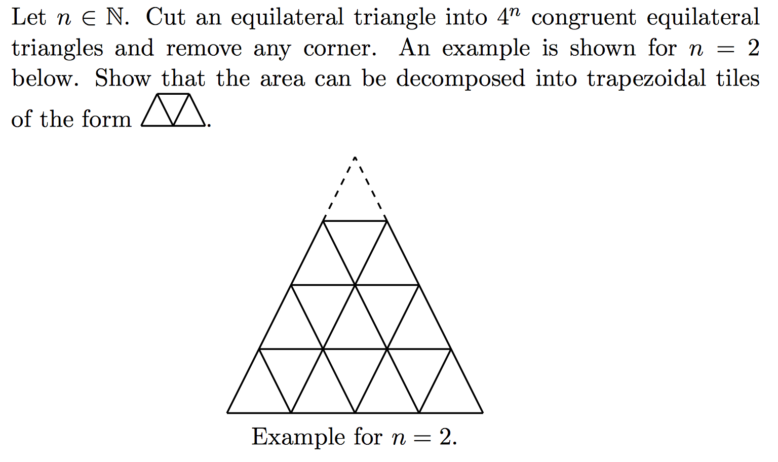 Solved Let n N. Cut an equilateral triangle into 4^n | Chegg.com