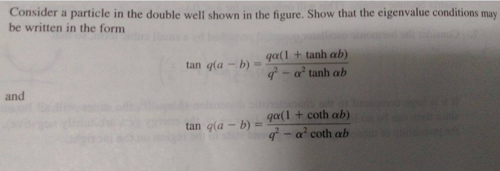 Solved Consider a particle in the double well shown in the | Chegg.com