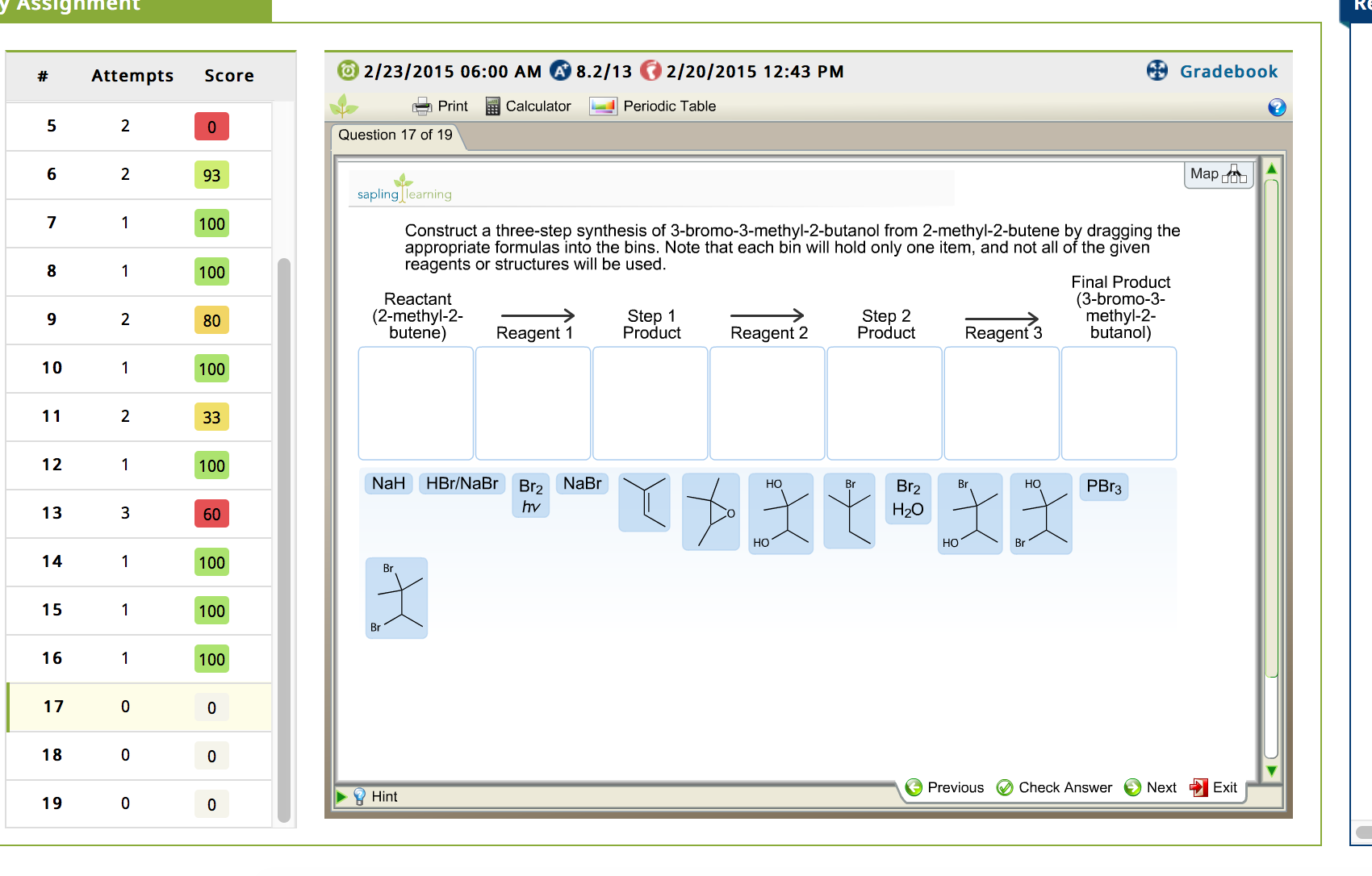 Solved Construct a three-step synthesis | Chegg.com