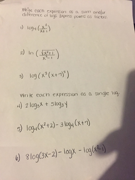 Solved Write each expression as a sum and/or difference of | Chegg.com