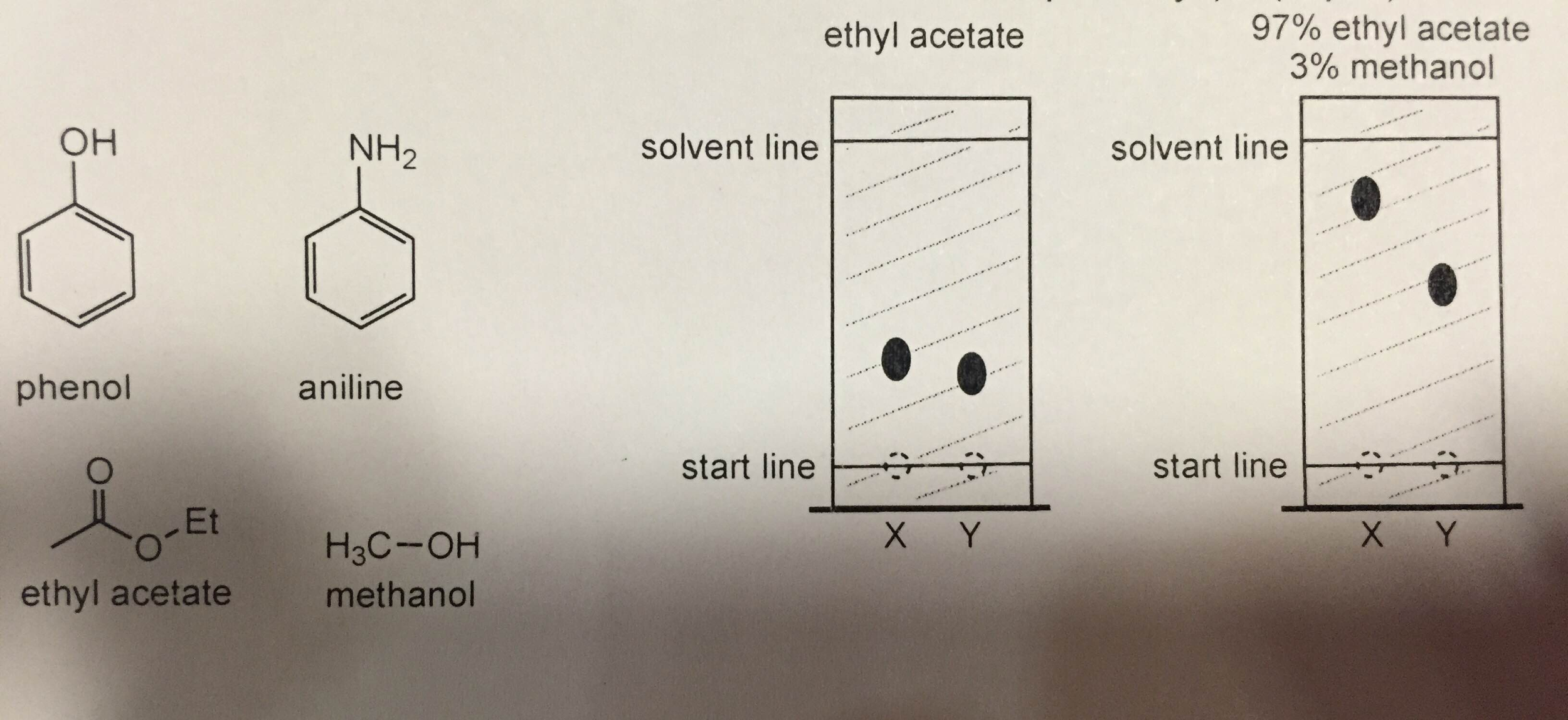 Solved A TLC experiment is performed on phenol and aniline, | Chegg.com