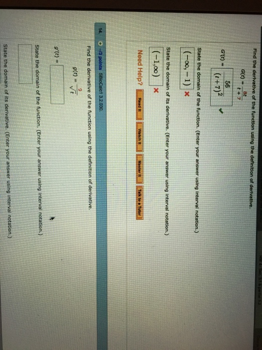 Solved Find The Derivative Of The Function Using The