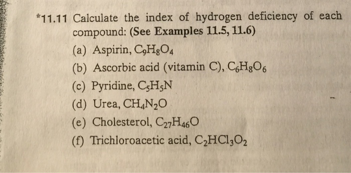 Solved Calculate the index of hydrogen deficiency of each | Chegg.com
