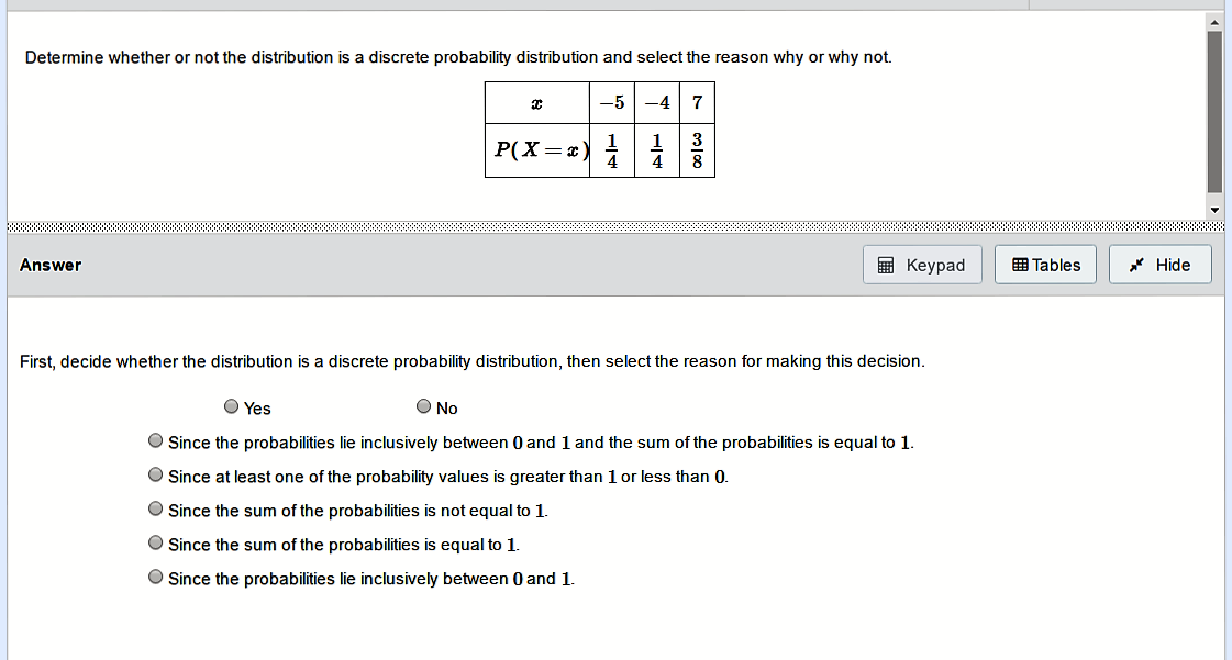 Solved Determine whether or not the distribution is a | Chegg.com