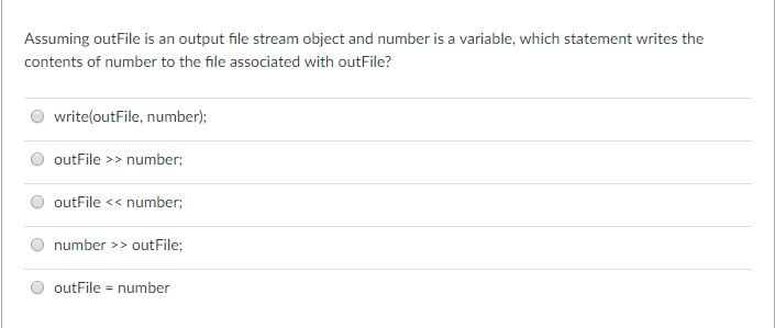 Solved Assuming Outfile Is An Output File Stream Object A