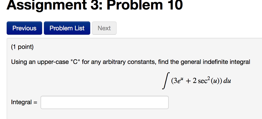 Solved Assignment 3: Problem 10 Previous Problem List Next | Chegg.com