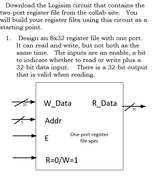 Download the Logisim circuit that contains the | Chegg.com