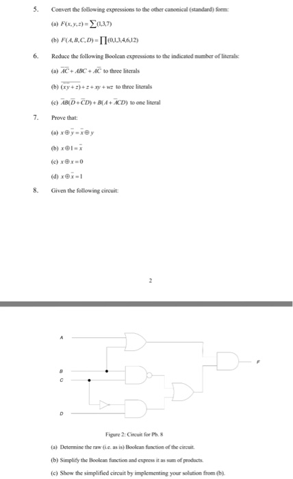 Solved Convert the following expression to the other | Chegg.com