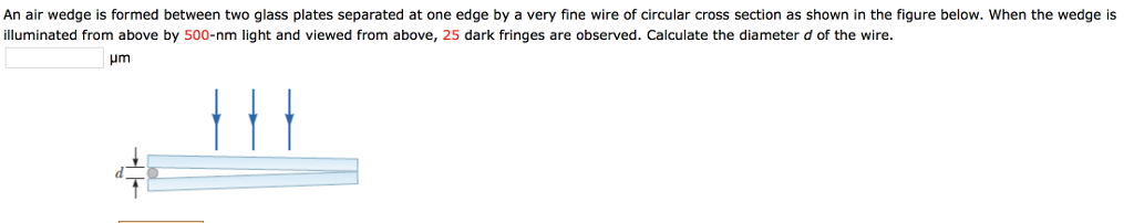 Solved An air wedge is formed between two glass plates | Chegg.com