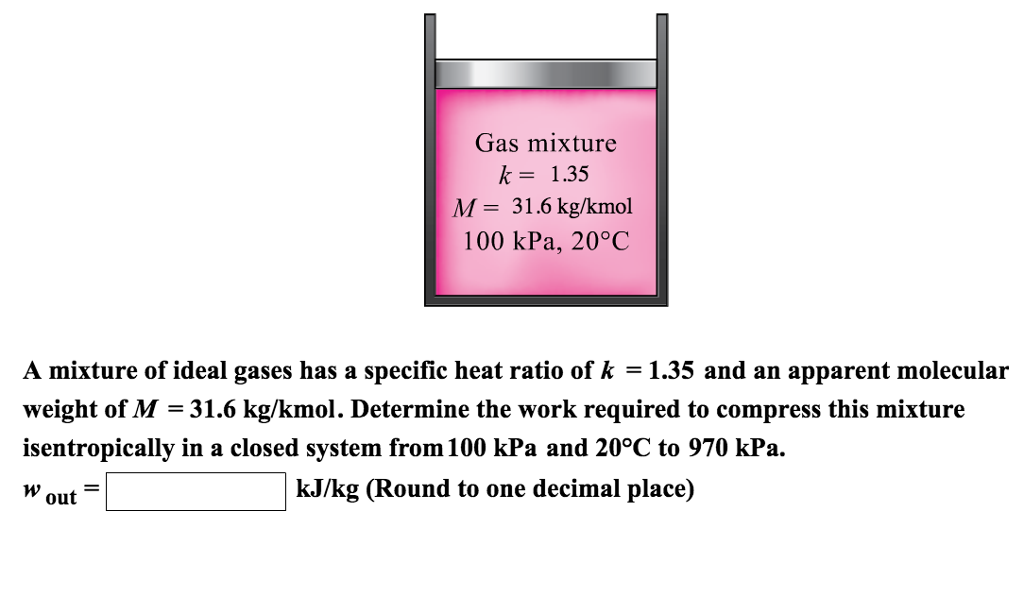 Solved Gas mixture k 1.35 M 31.6 kg/kmol 100 kPa, 20°C A | Chegg.com