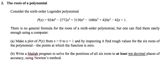 Solved The roots of a polynomial Consider the sixth-order | Chegg.com
