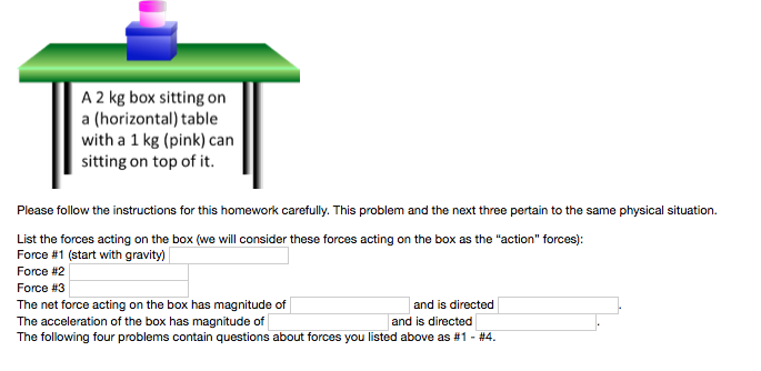 Solved A 2 kg box sitting on a (horizontal) table with a 1 | Chegg.com