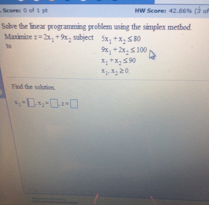 Solved Solve The Linear Programming Problem Using The