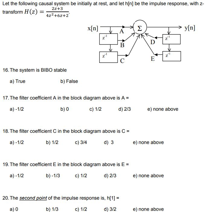 Solved Let the following causal system be initially at rest, | Chegg.com