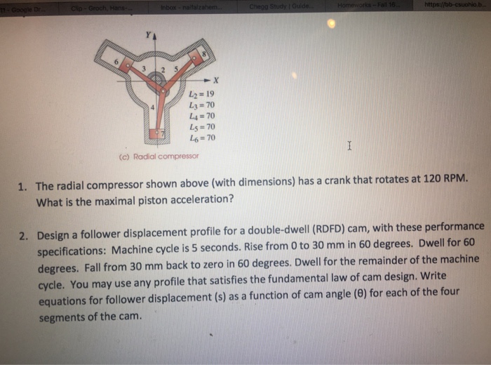 Solved: The Radial Compressor Shown Above (with Dimensions... | Chegg.com