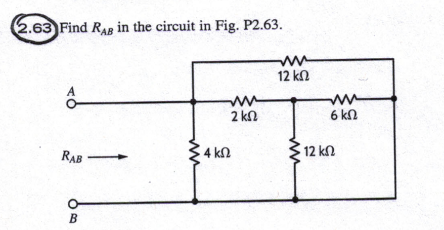 Solved Find R_AB in the circuit in Fig. P2.63. | Chegg.com