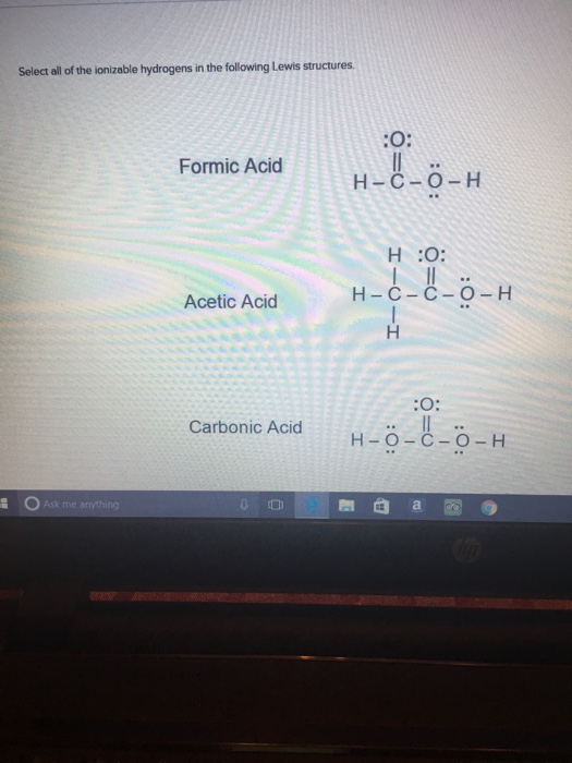 Solved Select all of the ionizable hydrogens in the | Chegg.com