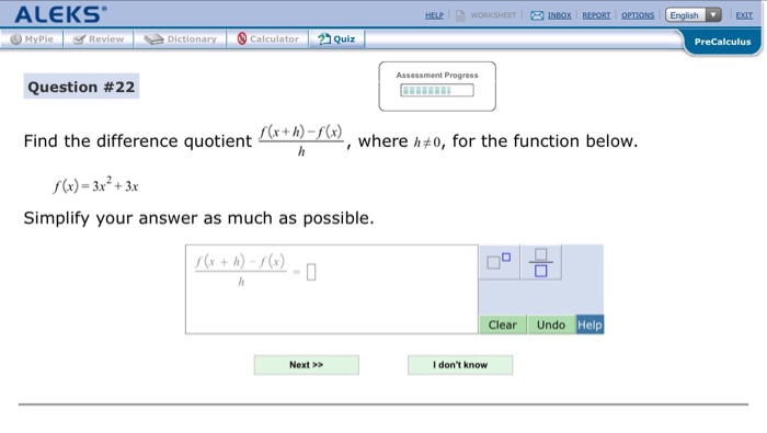 Solved Difference quotient | Chegg.com