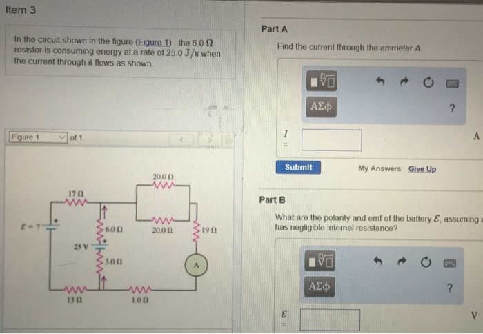 Solved In the circuit shown in the figure (Figure 1) the 6.0 | Chegg.com