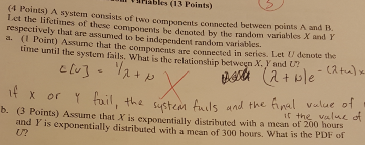 Solved A system consists of two components connected between | Chegg.com