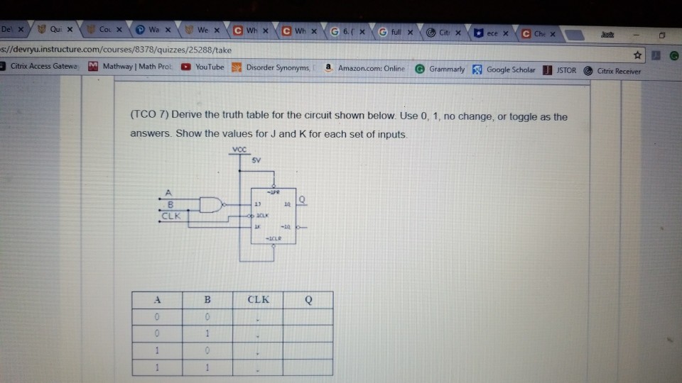 Solved (TCO 7) Derive the truth table for the circuit shown | Chegg.com
