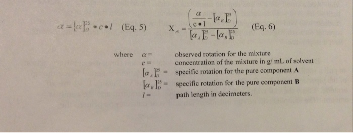 Solved The observed optical rotation of a mixture of | Chegg.com