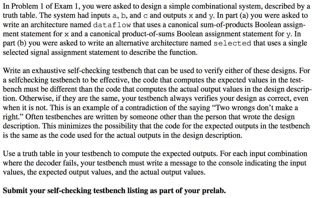 1 Given The Following Truth Table Problem 1 Simple 3487