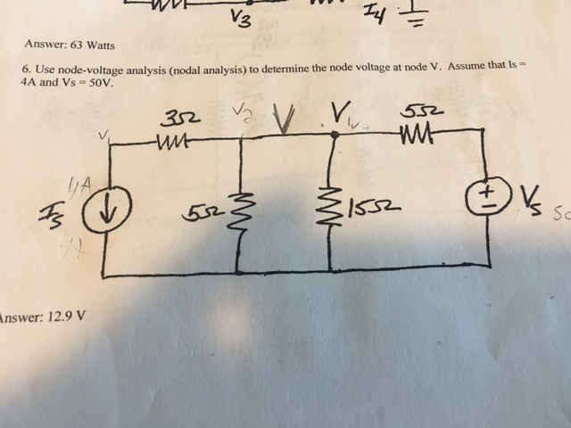 Solved Use node voltage alnalsis to determine the node | Chegg.com