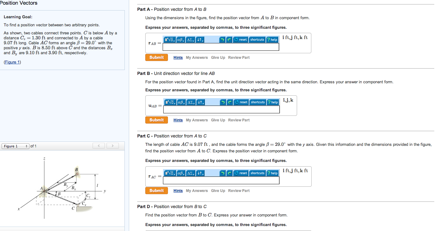 Solved To find a position vector between two arbitrary | Chegg.com