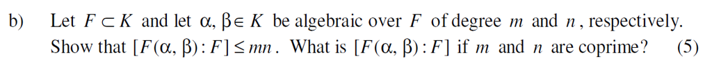 Solved Let F K and let alpha beta K be algebraic over F of | Chegg.com