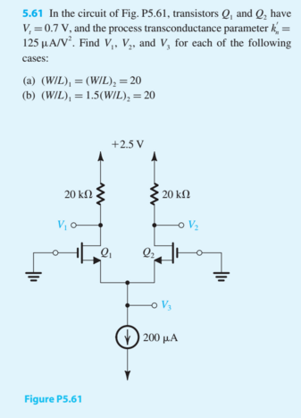 Solved In the circuit of Fig. PS.61. transistors Q_1 and Q_2 | Chegg.com