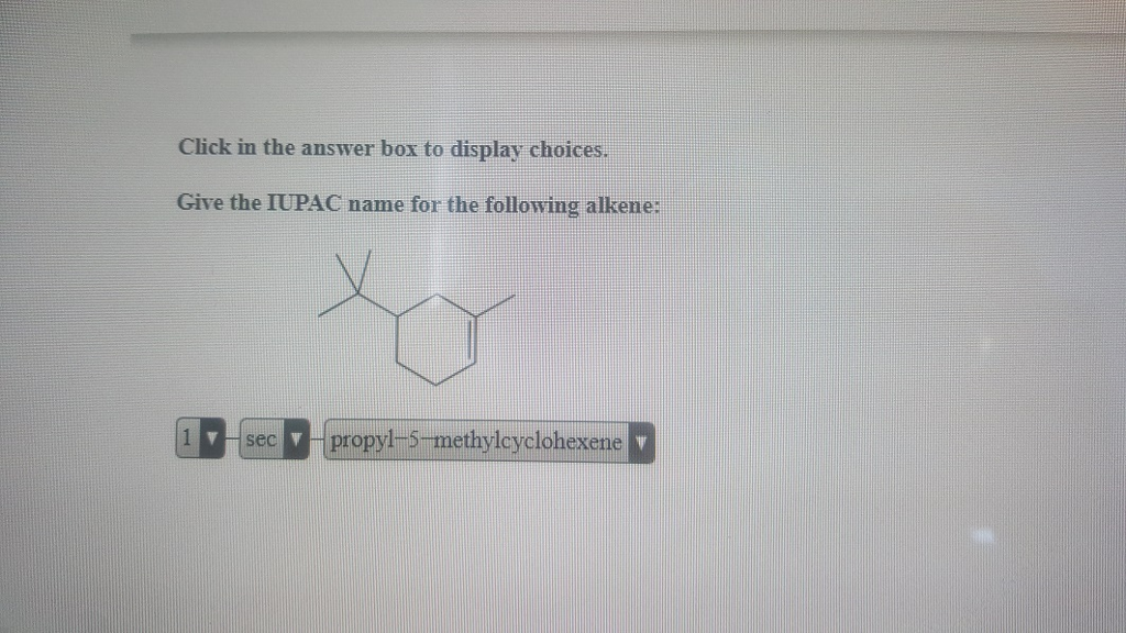 Solved Click in the answer box to display choices Give the | Chegg.com