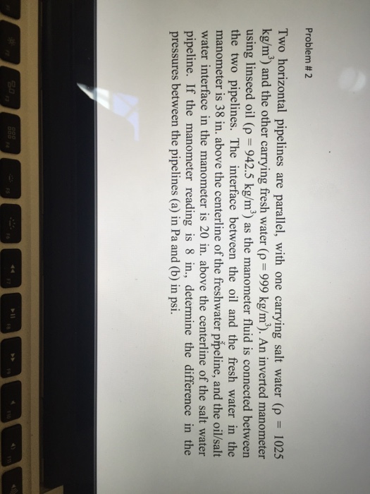 Solved Two horizontal pipelines are parallel, with one | Chegg.com