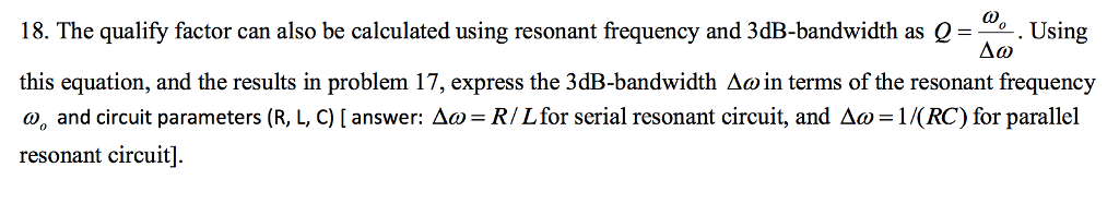 Solved 18. The qualify factor can also be calculated using | Chegg.com