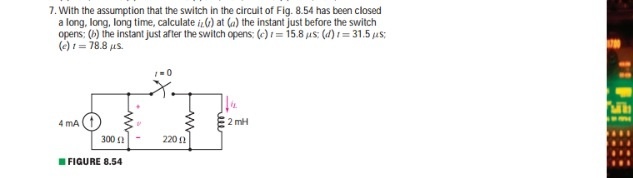 Solved 7. With the assumption that the switch in the circuit | Chegg.com
