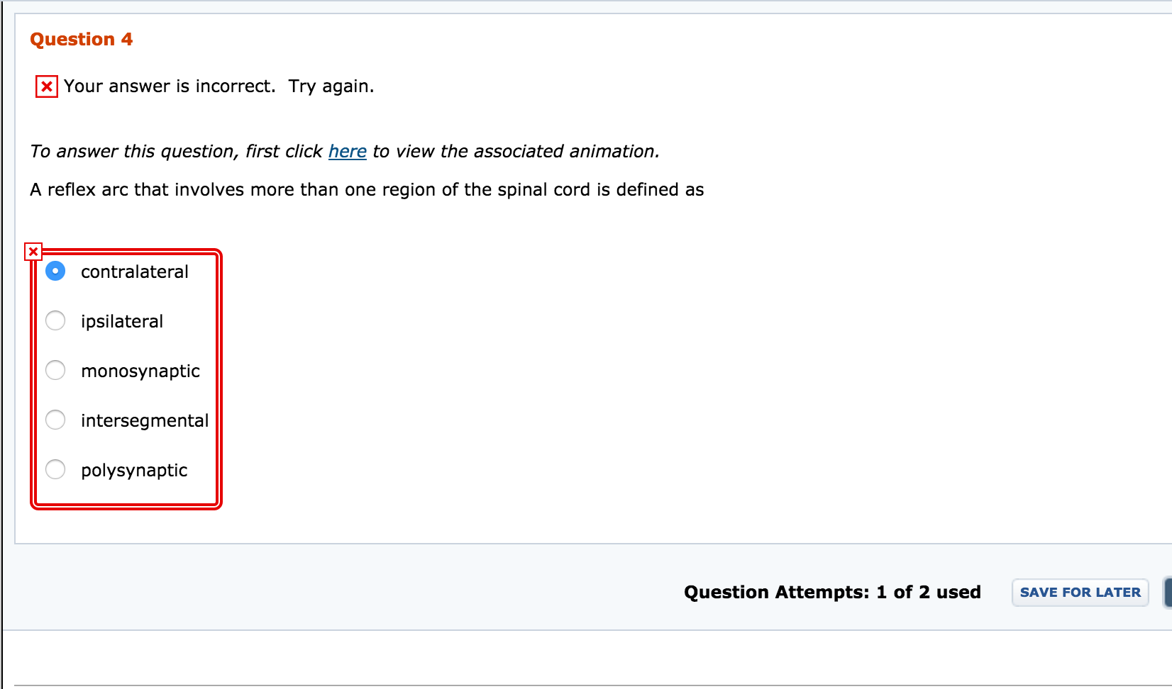 Solved A reflex arc that involves more than one region of | Chegg.com