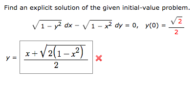 Solved Find an explicit solution of the given initial-value | Chegg.com