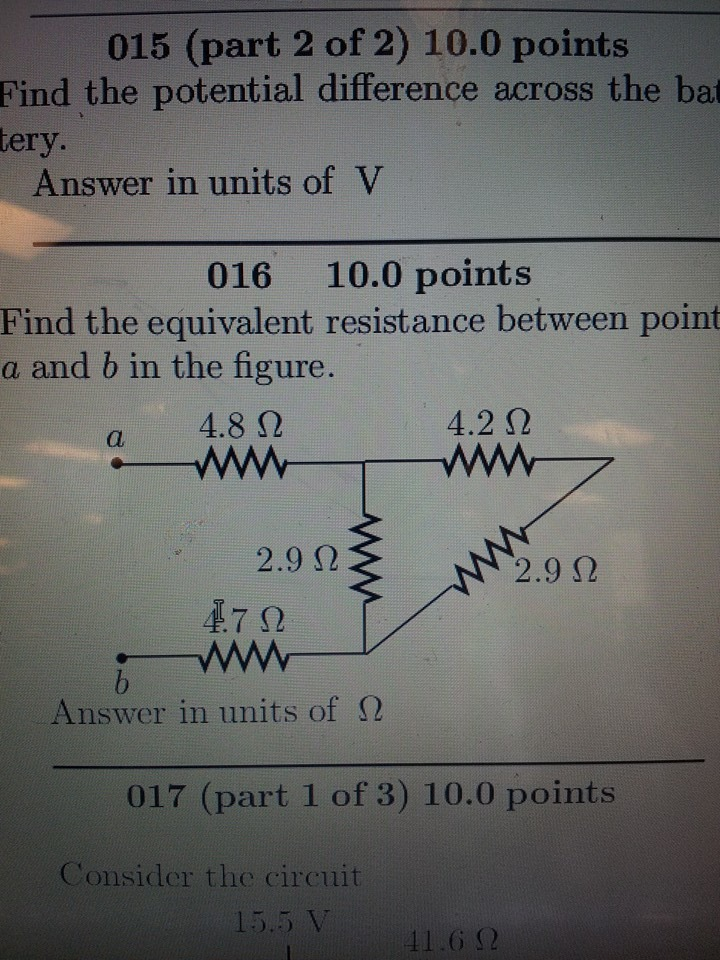 Solved Find the equivalent resistance between pointsa and b | Chegg.com