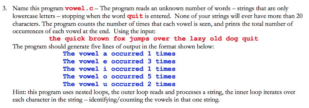 Solved 3. Na e program reads an unknown number of words - | Chegg.com
