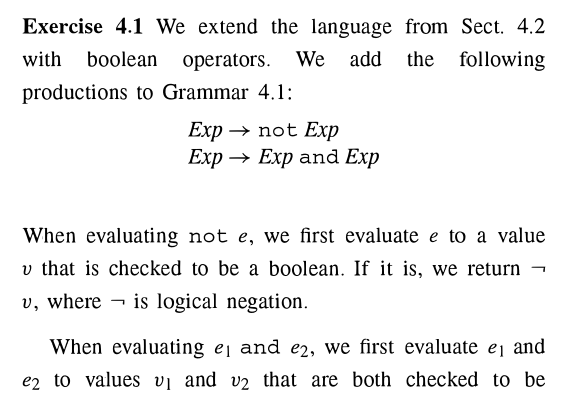 Exercise 4.1 We extend the language from Sect. 4.2 | Chegg.com
