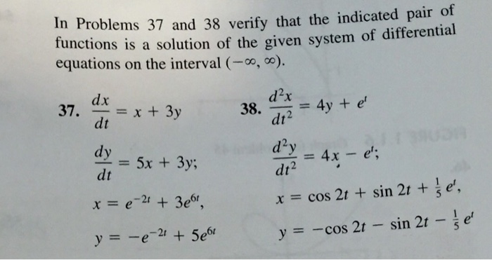 Solved Verify that the indicated pair of functions is a | Chegg.com