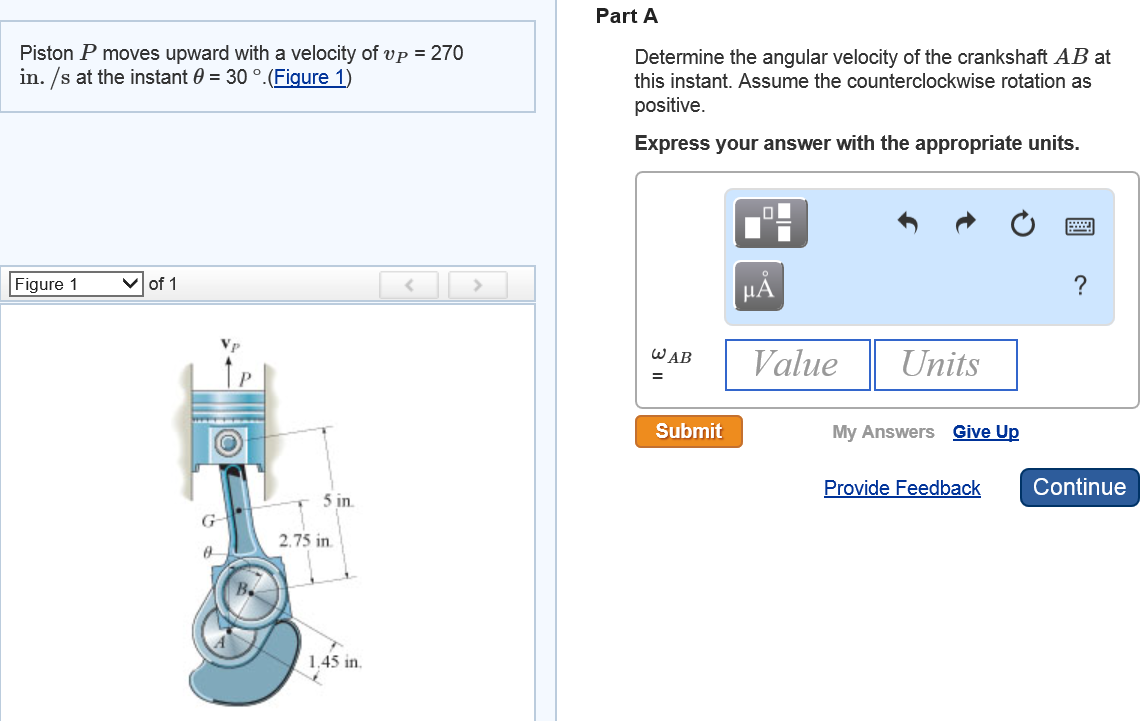 Solved Piston P moves upward with a velocity of vP = 270 | Chegg.com