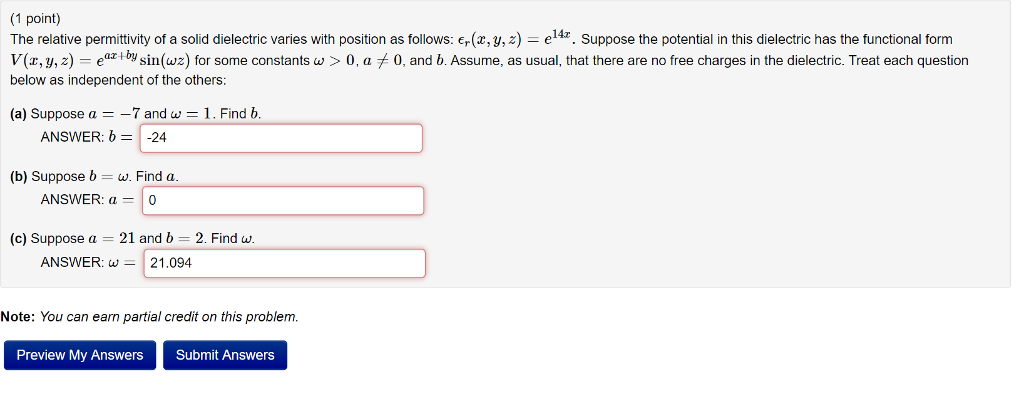 Solved The relative permittivity of a solid dielectric | Chegg.com