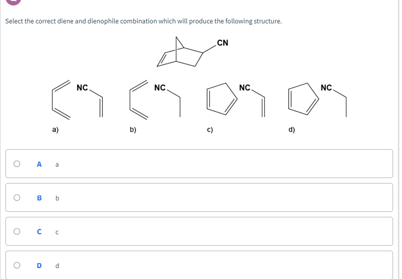 Solved Select the correct diene and dienophile combination | Chegg.com