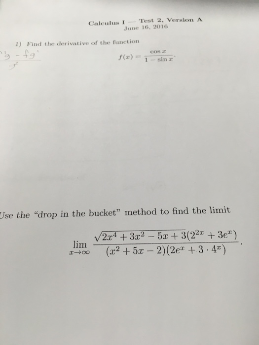 Solved Find the derivative of the function f(x) = cos x/1 - | Chegg.com