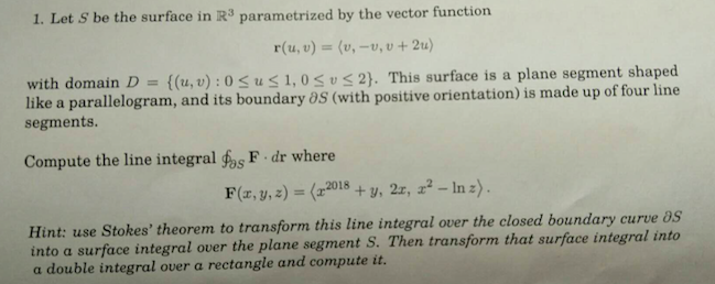 Solved 1. Let S be the surface in R3 parametrized by the | Chegg.com