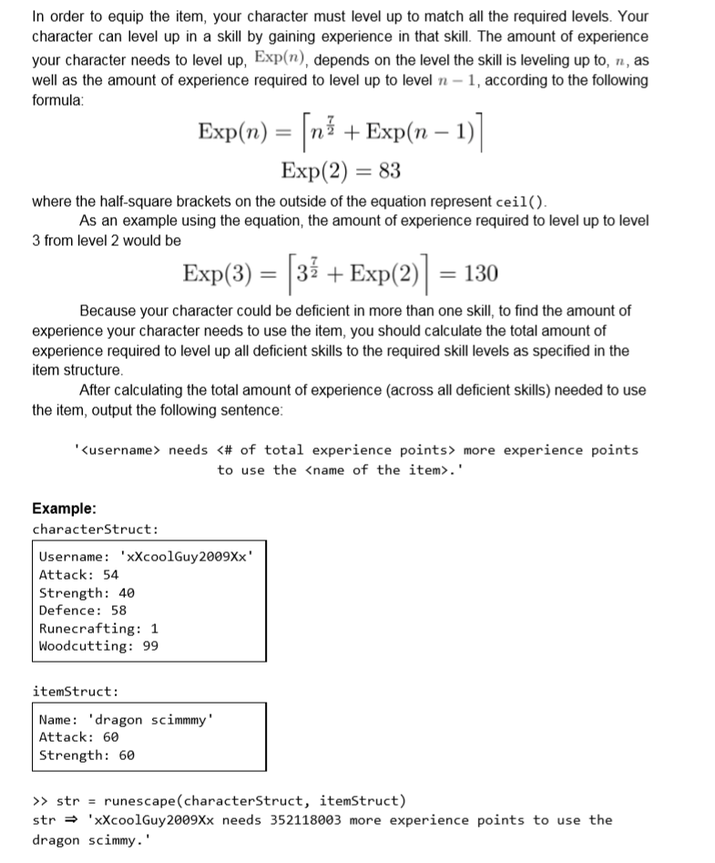 Solved Function Name Runescape Inputs 1 Struct 1x1 3823