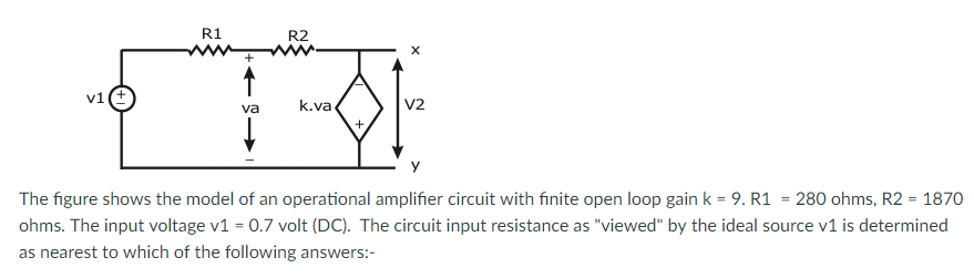 Solved The figure shows the model of an operational | Chegg.com